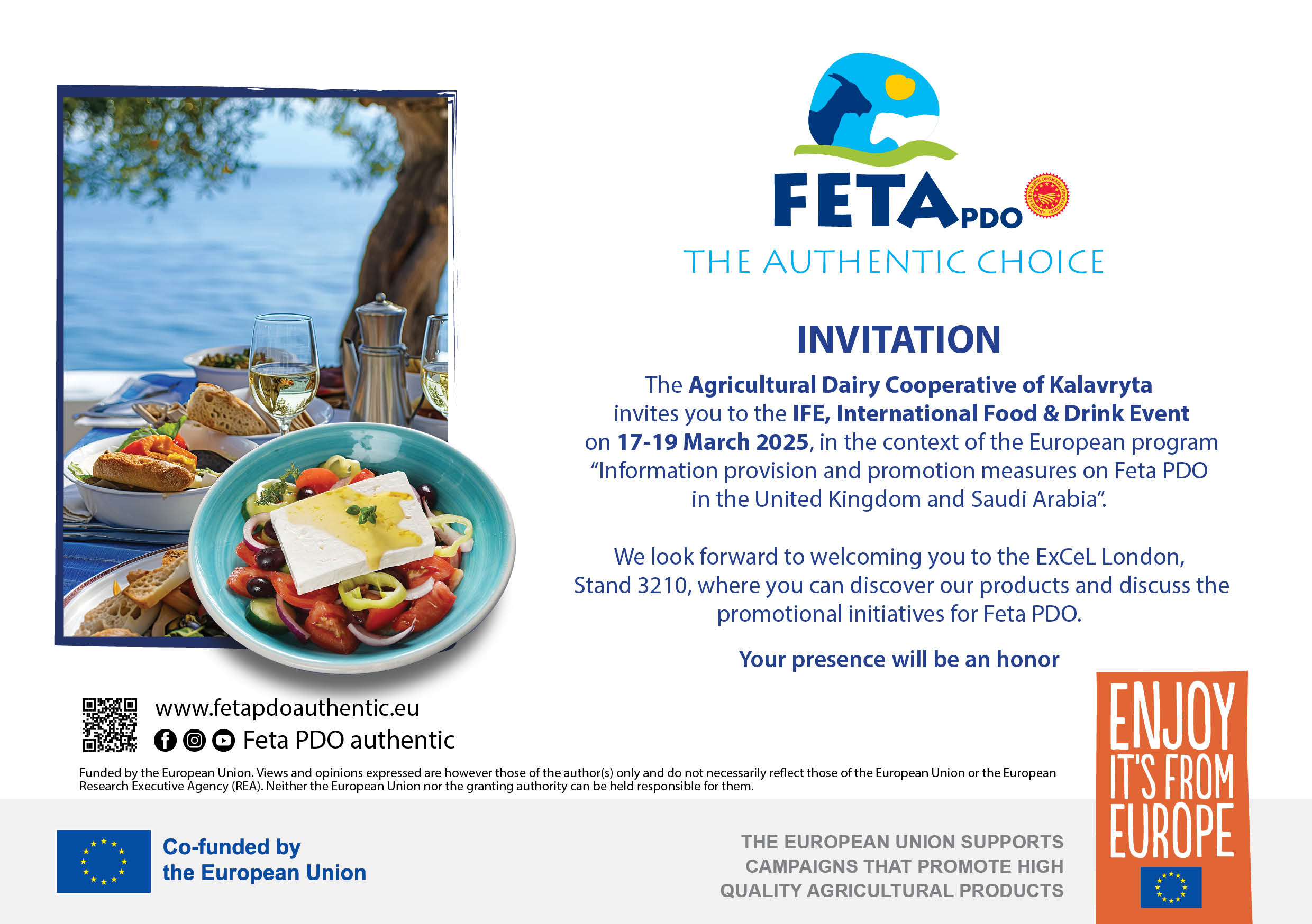 Invitation – Feta PDO at ExCeL London 2025